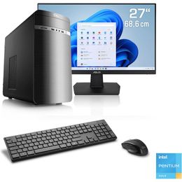 CSL PC-Komplettsystem »Speed V21117« 27 ′′ Intel Pentium Gold 16 GB RAM 1.000 GB SSD anthrazit Inkl. Maus, Tastatur, WLAN 300 MBit/s, USB 3.2 Gen1,...