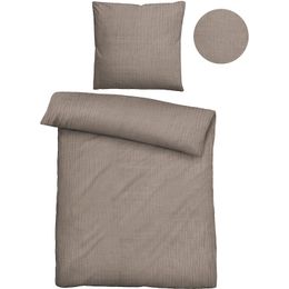 Biberna Bettw&auml;sche &raquo;Thea&laquo; 2 Stk. tlg. feines, weiches + leichtes Gewebe aus 100% Baumwolle, Sommer taupe Obermaterial: 100% Baumwolle B/L: 155 cm x...