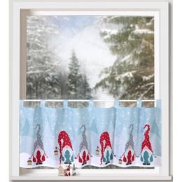 Weckbrodt-Gardinen WECKBRODT Scheibengardine &raquo;Wichtel Winter&laquo; Schlaufen 1 Stk. tlg. Bistro, Microsatin, Weihnachten, HxB 45x120cm, Gardine, Store multi Obermaterial:...