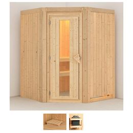Karibu Sauna »Larin« Set, ohne Ofen naturbelassen