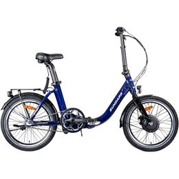 Zündapp ZÜNDAPP »ZXT20« 3 Gang Nabenschaltung Frontmotor 250 W Pedelec, Elektrofahrrad für Damen u. Herren blau+schwarz