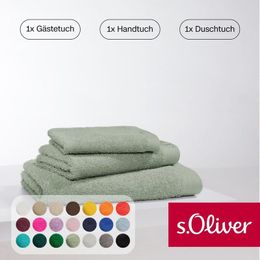 s.Oliver Handtuch Set »Premium Qualität, 600 gr/m², « Set 3 Stk. Walkfrottier 1 Gästetuch 30x50 cm, 1 Handtuch 50x100 cm, 1 Duschtuch 70x140 cm...