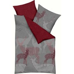 Kaeppel Bettwäsche »Hirsche mit Wende« 2 Stk. tlg. Mit Hirsche rot Obermaterial: 100% Baumwolle B/L: 155 cm x 220 cm
