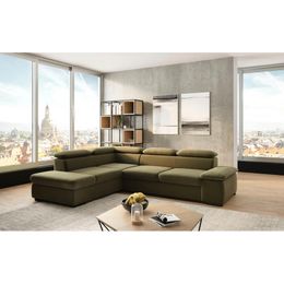 Sit & More SIT&MORE Ecksofa »Alcudia L-Form« mit Armteilverstellung, optional Kopfteilverstellung und Bettfunktion olive