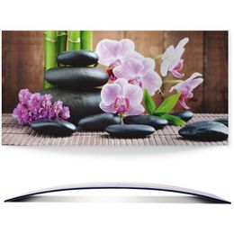 Artland Wandbild »Spa Konzept Zen Steinen Orchideen« Zen 1 Stk. tlg. 3D Optik gebogen Farbe Bild(er): pink