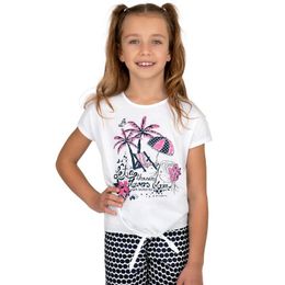 TRIGEMA T-Shirt »T-Shirt mit sommerlichem Druckmotiv« 1 Stk. tlg. weiss 140 140 Mädchen-Schnitt