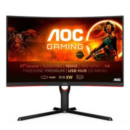 AOC Curved-Gaming-Monitor »C27G3U/BK« 68, 6 cm/27 ′′ 1920 x 1080 px Full HD 1 Reaktionszeit 165 Hz schwarz/rot neig, dreh- und höhenverstellbar,...