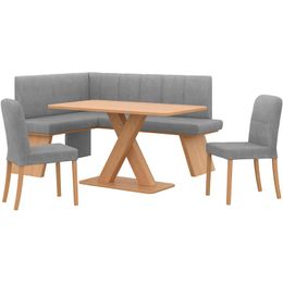 Home Affaire Eckbankgruppe »Nina« Set, 4er, 4 Stk. tlg. Sitzgruppe Esszimmer Stühle Tisch und Bank bequem gepolstert Antarctica + Dekor Eiche...
