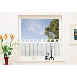 GERSTER Scheibengardine &raquo;Silvana&laquo; Schlaufen 1 Stk. tlg. HxB: 50x150 creme/grau Obermaterial: 100% Polyester 50 cm