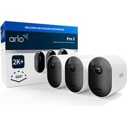 ARLO &Uuml;berwachungskamera &raquo;Pro 5 2K+ Spotlight (3er Set)&laquo; Au&szlig;enbereich Packung, 3 Stk. tlg. schwarz-wei&szlig; ARLO Secure Testversion inklusive, damit Sie 