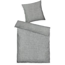 Tom Tailor HOME Bettwäsche »WOVEN MELANGE in Gr. 135x200cm oder 155x220cm« 2 Stk. tlg. new bedroom, Doppelnaht am Kissen, gewebtes Label Soft Grey...