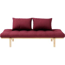 Karup Design Daybett »Pace« Set, 2 Stk. tlg. aus massiven Kiefernholz, inkl. Futonmatratze Bordeaux