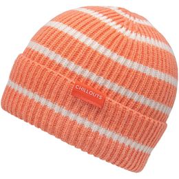 Chillouts Beanie »Jette Hat« mit elastischer Passform und Umschlag peach