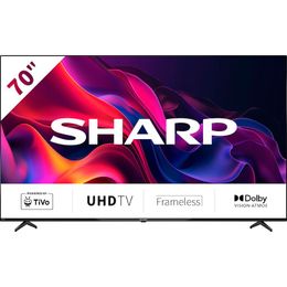 Sharp LED-Fernseher »4T-C70GKx« 177 cm/70 ′′ Smart-TV schwarz AV1-Codec für höchste Bildqualität beim Streaming, HD Tuner DVB-T/T2/C/S/S2 (MPEG4 +...