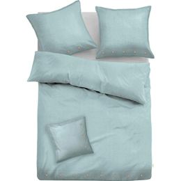 Tom Tailor HOME Bettwäsche »Alisa« 3 Stk. tlg. GRATIS: mit Zusatzkissen 40x40 cm lichtblau Obermaterial: 70% Baumwolle, 30% Leinen B/L: 155 cm x...