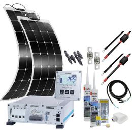 OFFGRIDTEC Solaranlage &raquo;mTriple Flex S 2 x 120W Solarmodul 30/20/250 Votronic Triple Charger&laquo; mit 1247 Charge Control Display, f&uuml;r Wohnmobile...
