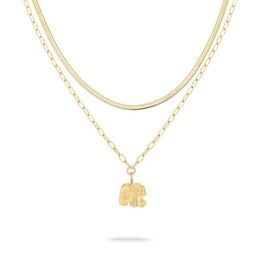 Tamaris Ketten-Set »Schmuck Geschenk Edelstahl Halskette Little Elephant« gelbgoldfarben Trendige Halskette