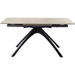 MCA furniture Esstisch »CERRITO Auszugtisch 160-220 cm - marmoriert« 1 Stk. tlg. Keramik, Metall, Synchronauszug, ausziehbar, 8-10 Personen beige...