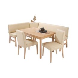 Home Affaire Eckbankgruppe »Susanne« Set, 4 Stk. tlg. Eckbank langer Schenkel 156 oder 205 cm, wahlweise rechts oder links buchefarben/creme +