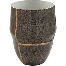 Fink Tischvase &raquo;FAVORA&laquo; Porzellanvase, in leder&auml;hnlicher Optik, H&ouml;he 40, 5 cm x &Oslash; 28, 5 cm grau, schwarz