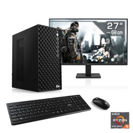 CSL PC-Komplettsystem »Mystic V24093« 27 ′′ AMD Ryzen 5 GeForce RTX 3050 16 GB RAM 1.000 GB SSD schwarz Inkl. 27 Zoll Full-HD Monitor, Maus,...