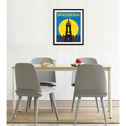 queence Bild &raquo;Stockholm&laquo; Geb&auml;ude Schriftzug Schriftz&uuml;ge Schweden Stadt St&auml;dte 1 Stk. tlg. gerahmt Farbe Rahmen: schwarz + Farbe Bild(er):...