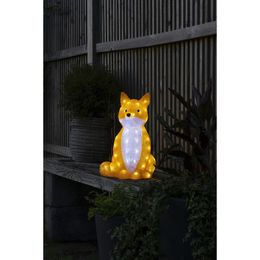 Konstsmide Weihnachtsfigur »Weihnachtsdeko aussen« LED Acryl Fuchs, sitzend, 64 kalt weiße Dioden orange