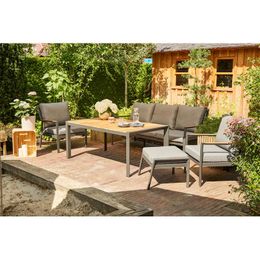 siena GARDEN Gartenlounge-Set »Londra« 5 Stk. tlg. anthrazit + schwarz + anthrazit Bezug: 100% Polyester