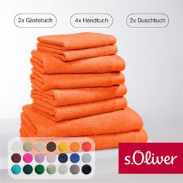 s.Oliver Handtuch Set »Premium Qualität, 600 gr/m²« Set 8 Stk. Walkfrottier 2 Gästetücher 30x50, 4 Handtücher 50x100, 2 Duschtücher 70x140 orange...