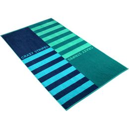 Vossen Strandtuch »Crazy Stripes« blue Obermaterial: 100% Baumwolle B/L: 100 cmx180 cm