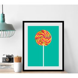 queence Bild »Lollipop« Foto Kunst Lebensmittel Süßigkeiten Süßspeisen 1 Stk. tlg. HD Premium Poster-Druck inkl. Holzrahmen Farbe Rahmen:...