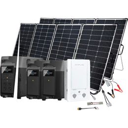 EcoFlow Solaranlage &raquo;Delta Pro Powerstation mit 2 x Offgridtec 440W Solarmodul&laquo; mit 2x 3, 6kWh Zusatzbatterie und Smart Home Panel, Plug and play...