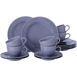 Seltmann Weiden Kaffeeservice »Geschirr-Set, 18 Teile, Beat« Tassen, Untertassen, Teller, Made in Germany, 18 Teile, für 6 Personen blau, lila 0