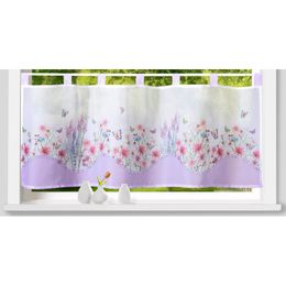 Weckbrodt-Gardinen WECKBRODT Scheibengardine &raquo;Leonie&laquo; Schlaufen 1 Stk. tlg. Bistro, Voile, bedruckt, floral, HxB 45x120cm, Gardine, Store multi Obermaterial: 100%...