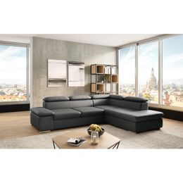 Sit & More SIT&MORE Ecksofa »Valentine L-Form, B: 272 cm« mit Arm- & Kopfteilverstellung, optional mit Bettfunktion anthrazit