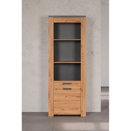 Home Affaire Vitrine »Ambres« 1 Stk. tlg. Standvitrine mit 2 Türen - (B/T/H) 73/40/199 cm Artisan Eiche Melamin Vitrine, mit Breite 73 cm, 40 cm...