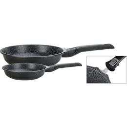 GSW Pfannen-Set »Easy Click« Aluminiumguss Set, 1x Bratpfanne Ø 20 cm, 1x Bratpfanne Ø 28 cm, 2 Stk. tlg. Induktion schwarz