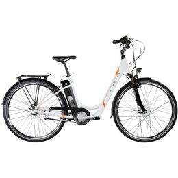 Zündapp ZÜNDAPP »Z510« 3 Gang Shimano Nexus SC-3C41 Schaltwerk Nabenschaltung Frontmotor 250 W Pedelec, Elektrofahrrad für Damen u. Herren orange, weiß