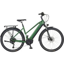 Prophete &raquo;Entdecker 4.9&laquo; 10 Gang Shimano Cues Schaltwerk Kettenschaltung Mittelmotor 250 W Pedelec, Elektrofahrrad f&uuml;r Damen Gr&uuml;n+schwarz