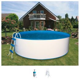 MY POOL BWT Rundpool »mit Leiter und Kartuschenfilteranlage« in verschiedenen Größen weiß/blau Ø/B/H/L: 300 cm x Breite x Höhe 120 cm x Länge