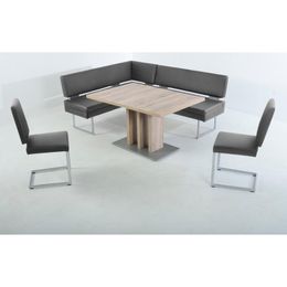 K+w Komfort & Wohnen K+W Komfort & Wohnen Essgruppe 4 Stk. tlg. langer Schenkel links oder rechts, 2 Freischwinger, 1 Funktionstisch silber