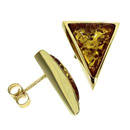 OSTSEE-SCHMUCK Paar Ohrstecker &raquo;Ohrstecker Classic 17 x 14 mm&laquo; 17 x 14 mm Sch&ouml;ne Ohrstecker mit 15 x 15 x 11 mm gro&szlig;en Bernsteinen