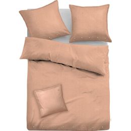 Tom Tailor HOME Bettwäsche »Alisa« 3 Stk. tlg. GRATIS: mit Zusatzkissen 40x40 cm terra Obermaterial: 70% Baumwolle, 30% Leinen B/L: 155 cm x 200 cm