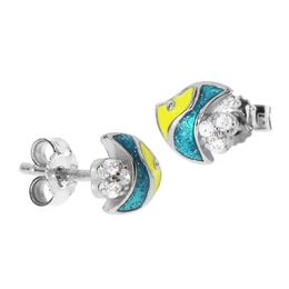 OSTSEE-SCHMUCK Paar Ohrstecker &raquo;Ohrstecker kleiner Fisch Ohrstecker kleiner Fisch&laquo; 7 x 7 mm Sch&ouml;ne Ohrstecker aus Sterlingsilber 925/000, rhodiniert