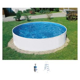 MY POOL BWT Rundpool 3-tlg., &Oslash;xH: 460x110 cm, Folie: 0, 35 mm wei&szlig;/blau &Oslash;/B/H/L: 460 cm x Breite x H&ouml;he 110 cm x L&auml;nge