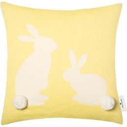 Quelle Kissenhülle »Bobble Rabbit« mit Bommelapplikation sonnengelb Obermaterial: 100% Baumwolle B/L: 40 cm x 40 cm