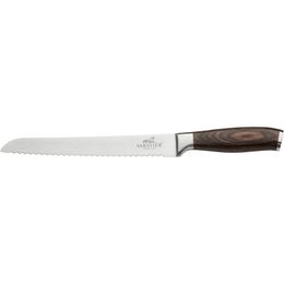 SABATIER INTERNATIONAL Brotmesser Eisgehärtete Klinge mit Wellenschliff, Pakkaholz Griff, Klinge 22 cm braun