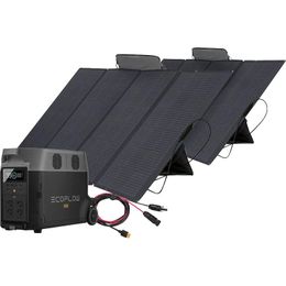 EcoFlow Solaranlage &raquo;Delta Pro Powerstation 3, 6kWh und 2 x 400W Solarpanel&laquo; Plug and play schwarz 4-seitig aufgebaut