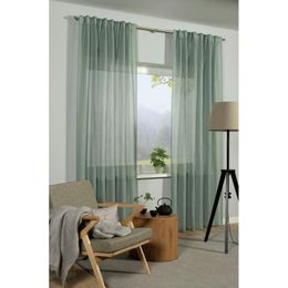 Gardinia Gardine »GRS Schal Zen Silence mit Gardinenband« 1 Stk. tlg. blickdicht, Kunststoff, Stoff aus 50 % recyceltes Polyester grün...