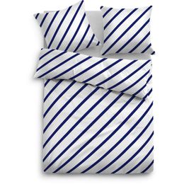 Tom Tailor HOME Bettwäsche »Simple Action« 2 Stk. tlg. pflegeleichte Satin Qualität aus 100 % Baumwolle indigo blue Obermaterial: 100% Baumwolle...